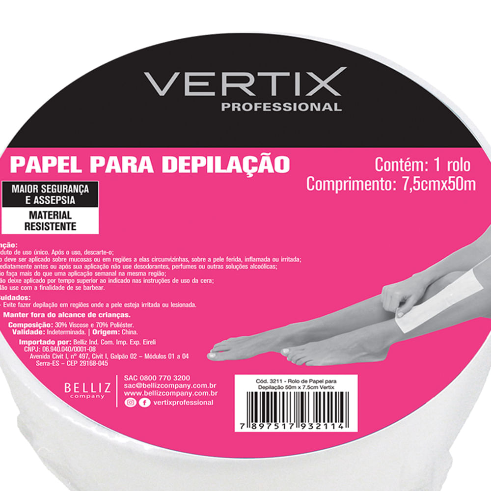 Rolo de Papel Para Depilação Vertix - Vertix
